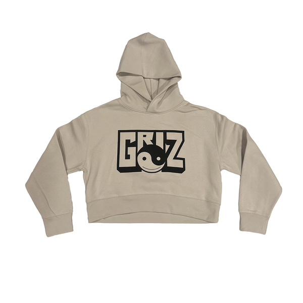 GRiZ Block Logo Pullover Cropped Hoodie Bone – GRiZ Official Merchandise