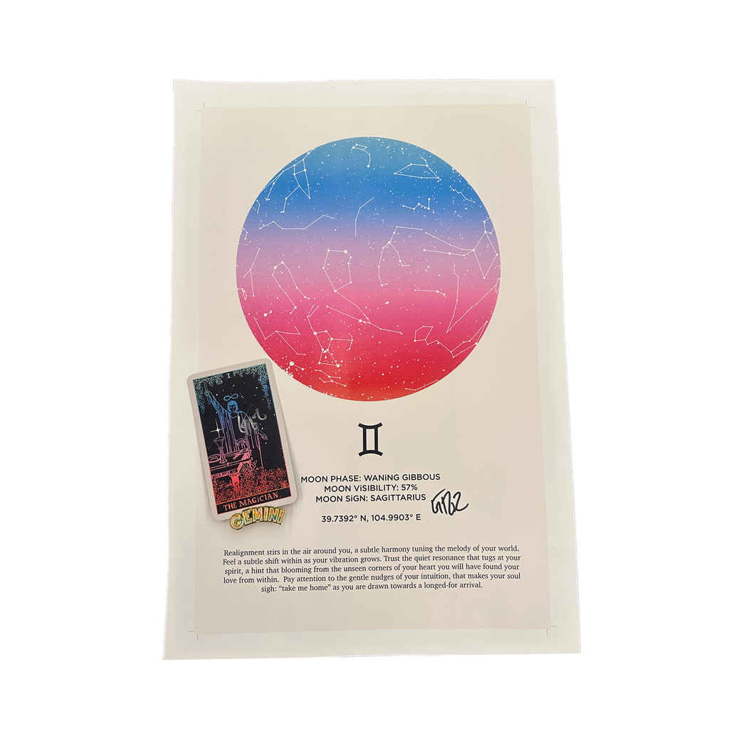 Autographed GEMINI Printer Proof Poster + Pin + Tarot Card - AUCTION 2 – GRiZ Official Merchandise