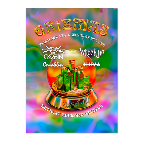 GRiZMAS 2022 Masonic Temple 18" x 24" Concert Poster – GRiZ Official ...